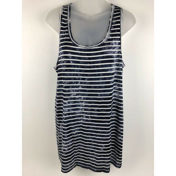 Angie | Tops | Angie Women Tank Top Round Neck Blouse Tie Dye Stripes ...